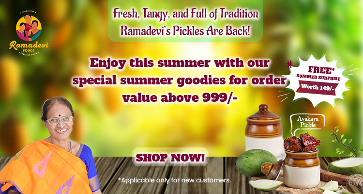 Homemade Sweets - Snacks - Pickles - Podis - since 1997 – RAMADEVI FOODS
