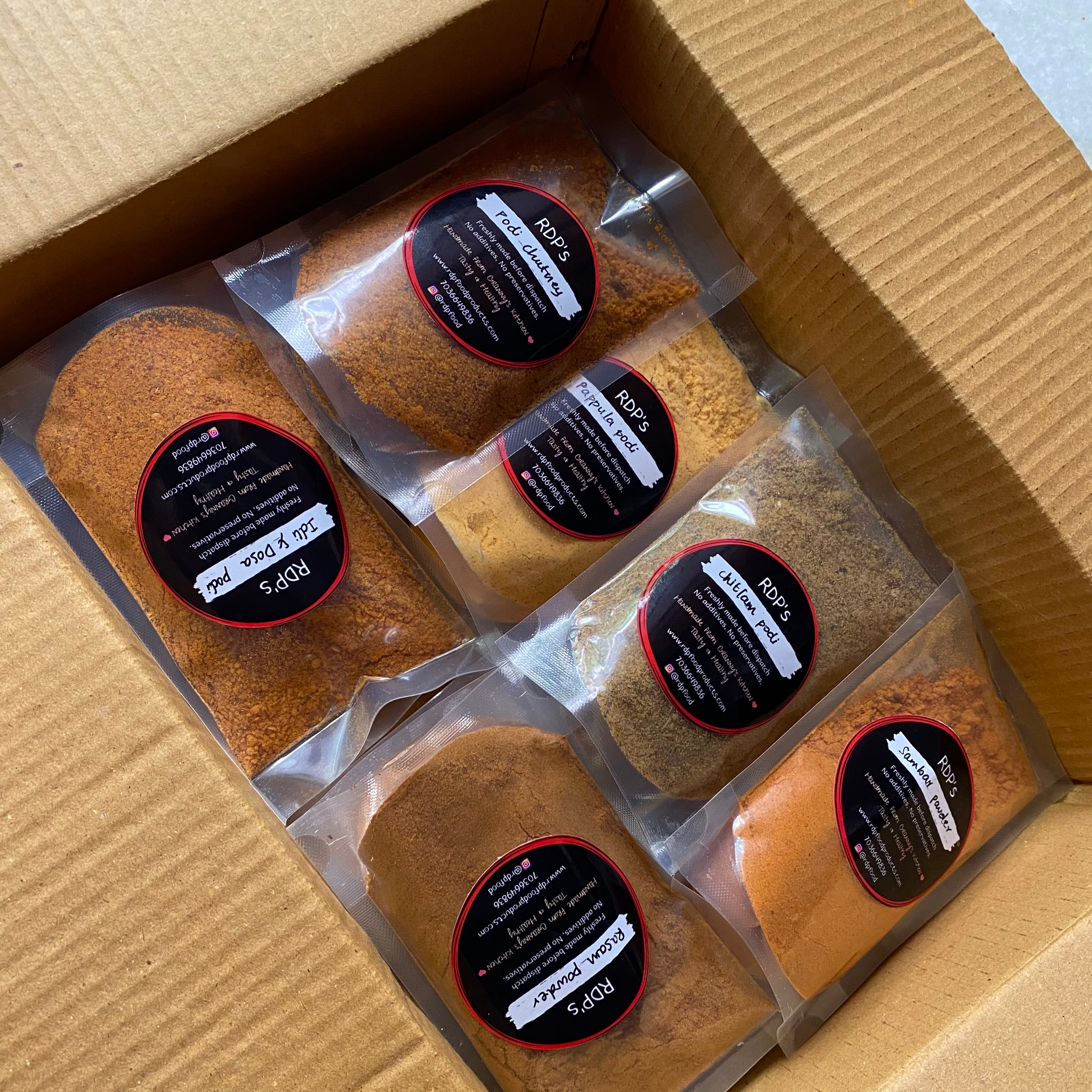 Podi Lovers Box - 16 Types of Podis (100g Each) – RAMADEVI FOODS